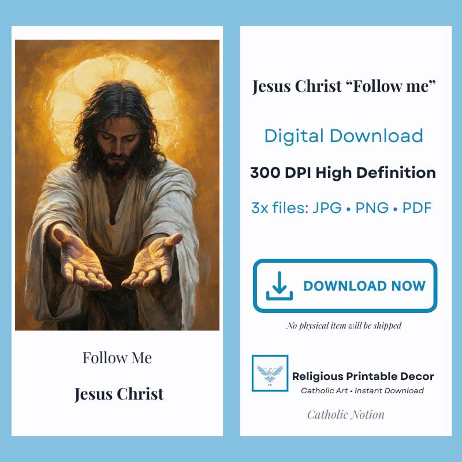 Jesus Follow Me – Catholic Digital Art | Christian Wall Decor | 4K ...