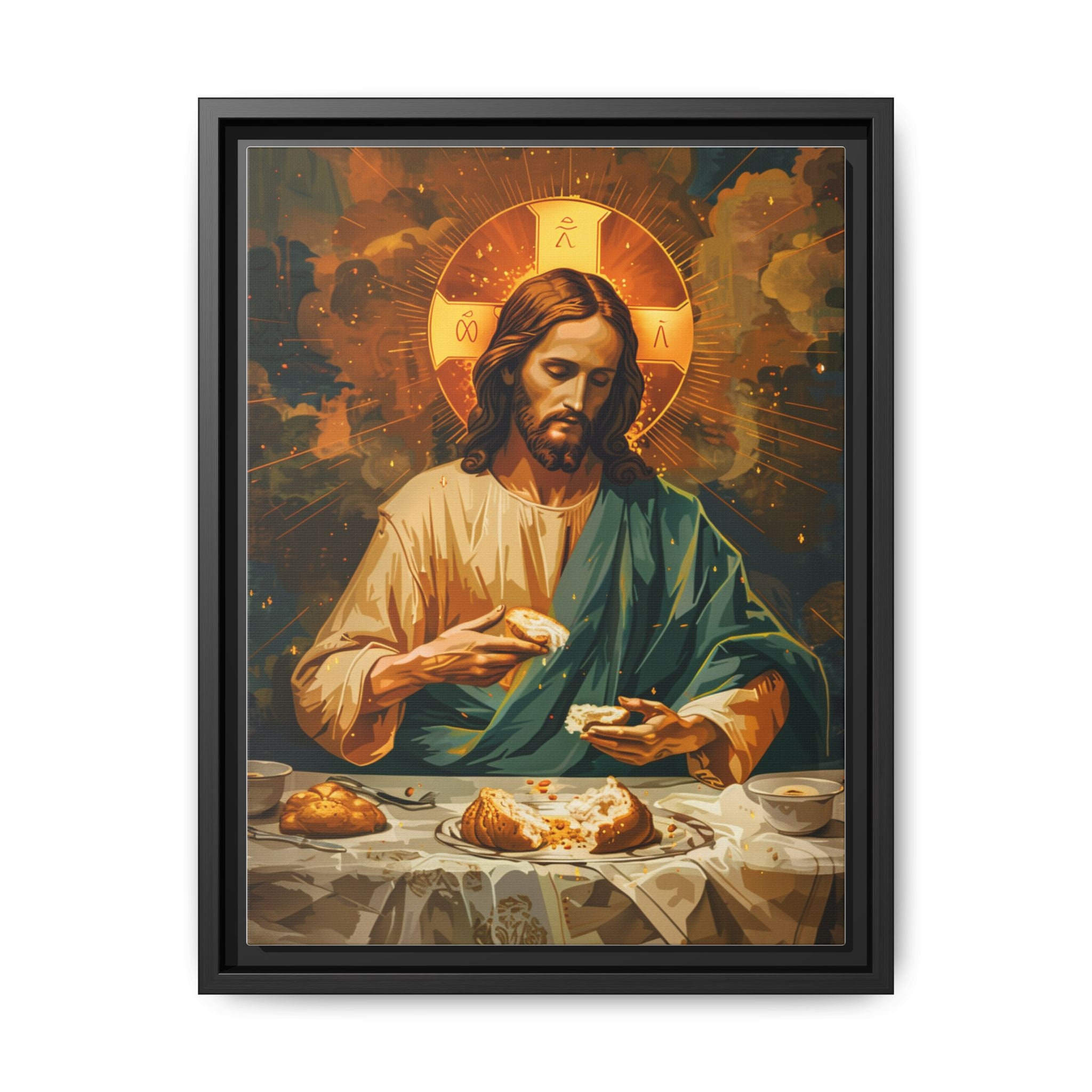 Jesus Breaking of Bread - | Catholic Art | Digital Oil Painting ...