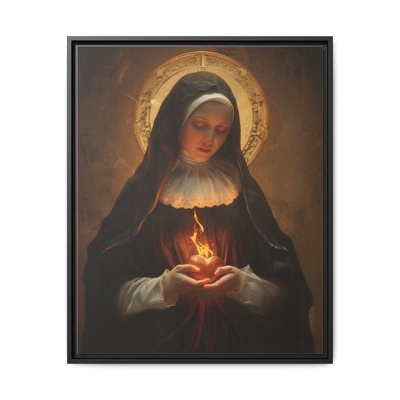 Saint Gertrude the Great Catholic Art Digital Oil Painting Christian ...