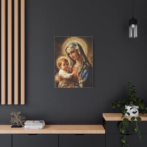 Mother Mary And Baby Jesus Catholic Art Christian Marian Decor