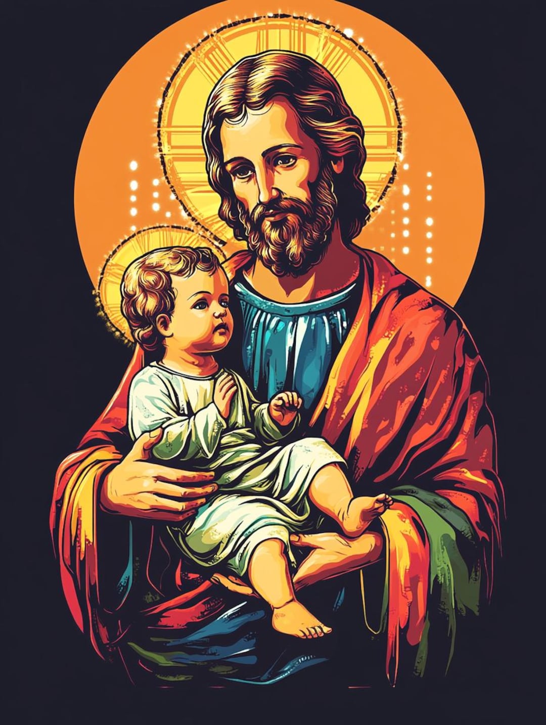 Saint Joseph and Infant Jesus | High Definition Instant Download ...