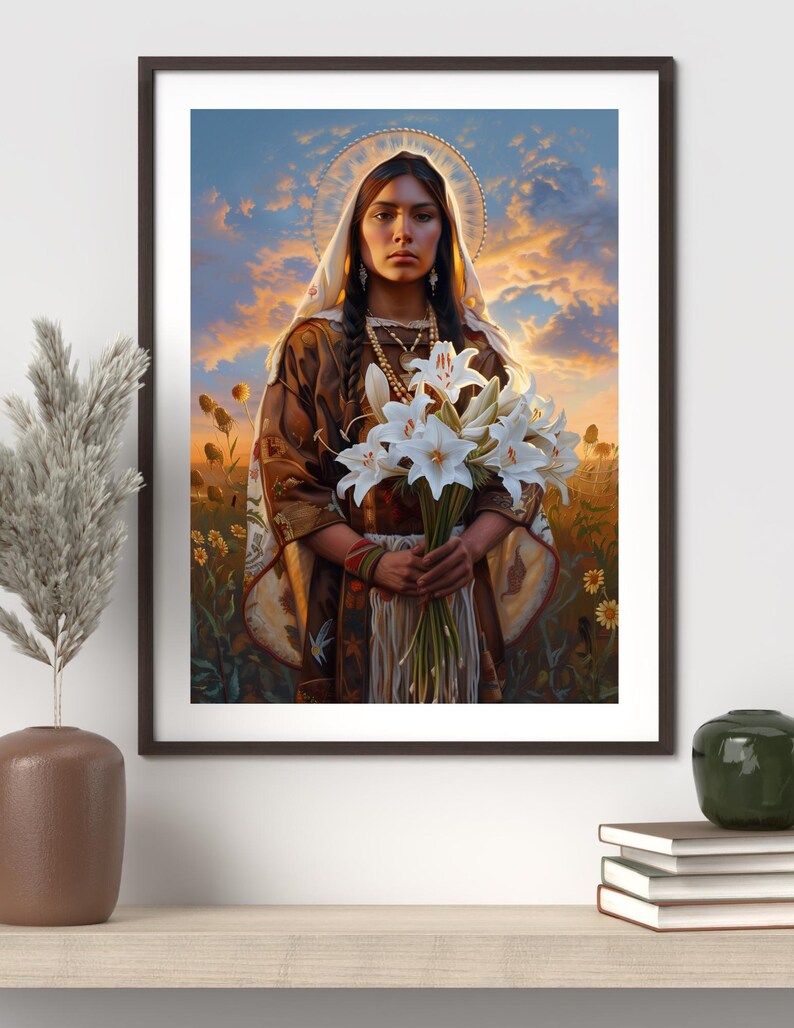 Saint Kateri Tekakwitha Art: Catholic Wall Decor (JPG PNG PDF Digital ...