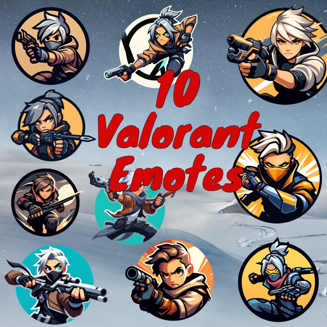 Set of 10 Valorant Character Emotes PNG Perfect for Twitch, Discord ...