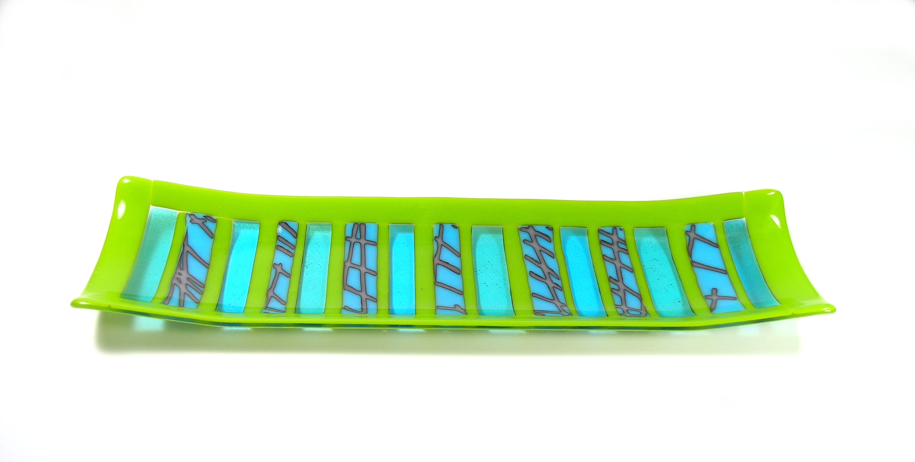 Art Glass Tray Channel Tray Fused Glass Decor Wedding - Etsy