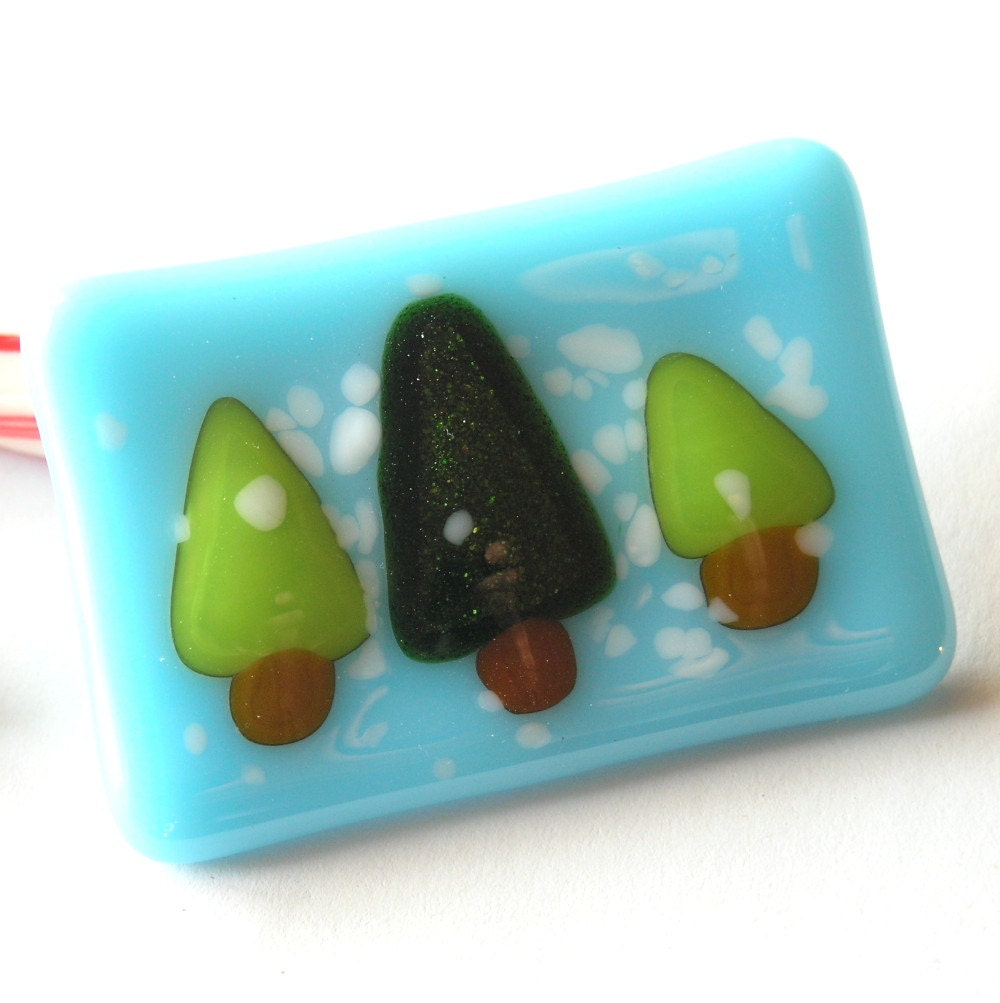 Three Tree Pin Holiday Brooch Winter Accessory Fir Trees - Etsy
