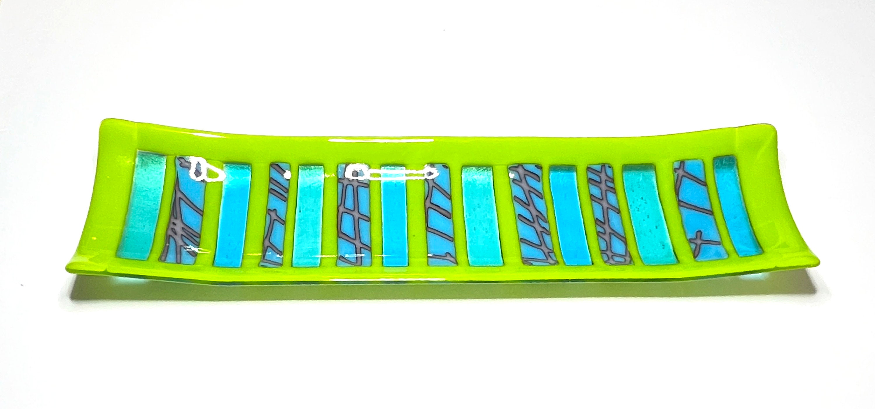 Art Glass Tray Channel Tray Fused Glass Decor Wedding - Etsy