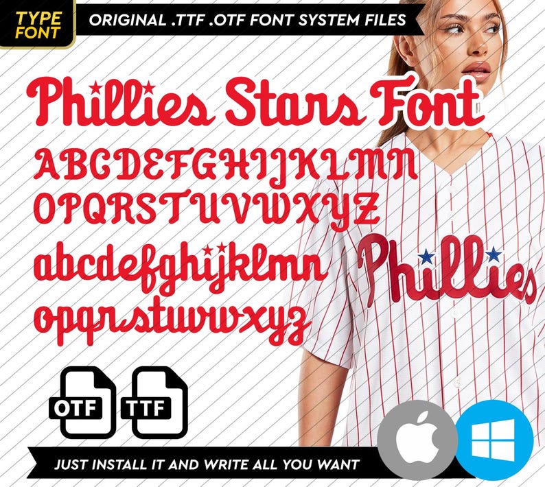 Phillies Font | Baseball Philadelphia Chest Inspired Font. | Phillies ...