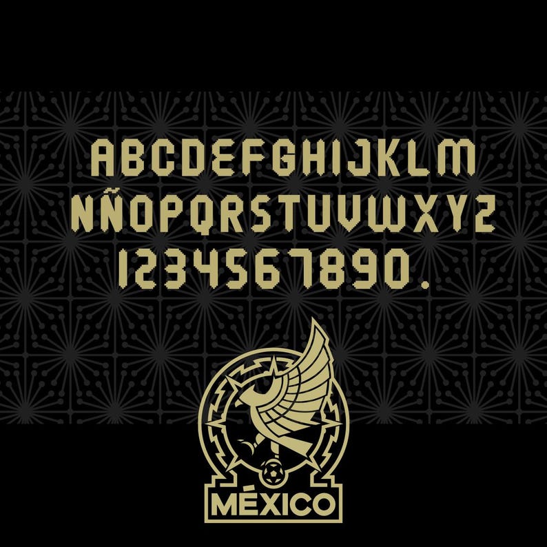 Mexico Gold Cup 2025 Font and Numbers Digital Download | Soccer Jersey ...