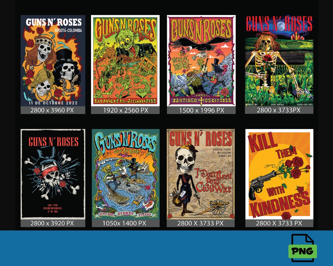 15 Rare Guns N' Roses Posters JPG and PNG Files High Resolution Images ...