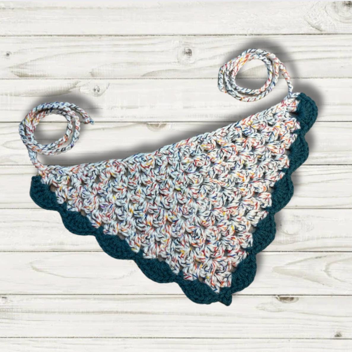 NEW Granny Square Crochet Bandana Handcrafted With Love - Rainbow Candy ...