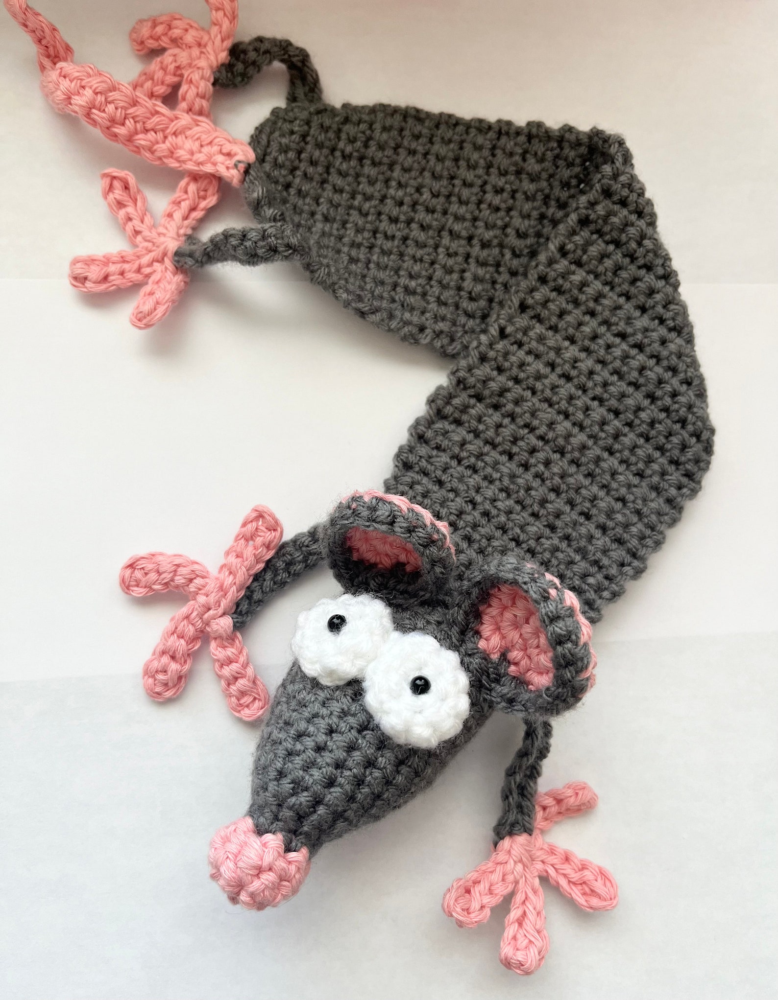Squished Rat Bookmark, Handmade Crochet Rat Bookmark, Funny Bookmark ...
