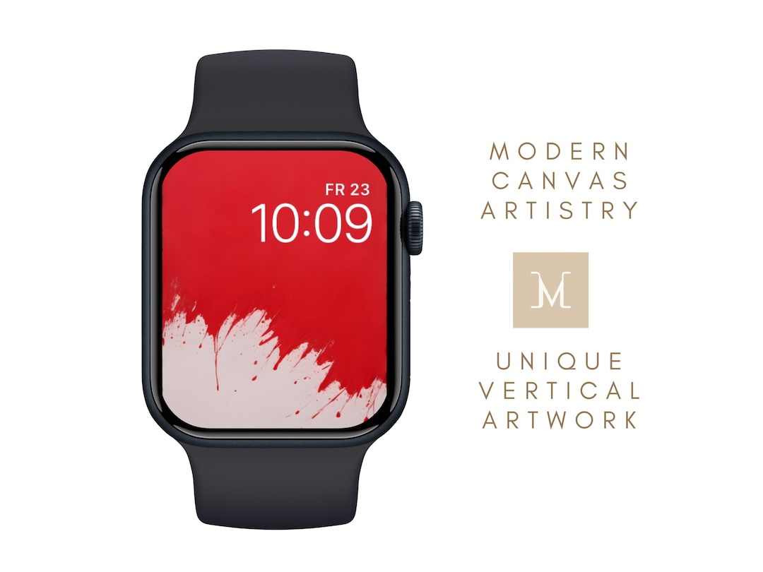 Abstract Red Apple Watch Face | Modern Art-inspired Watch Face | Vivid ...