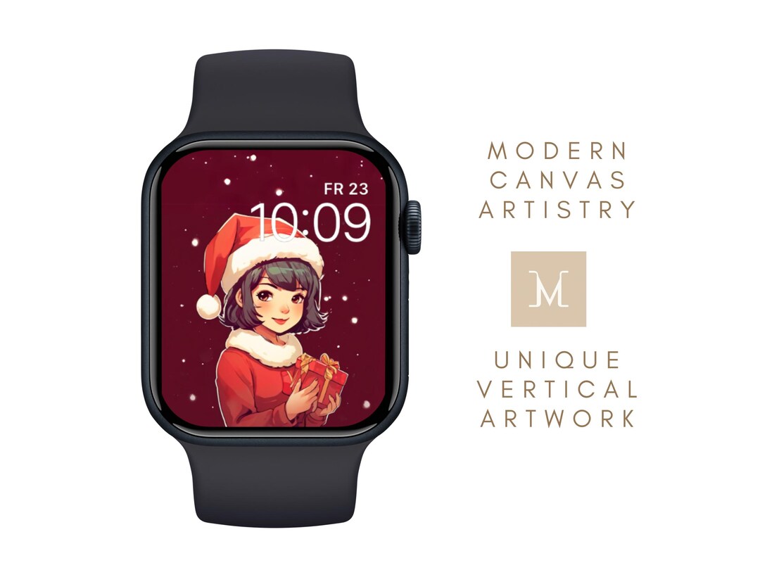Christmas Gift Girl Apple Watch Face | Cute Santa Girl Watch Design ...