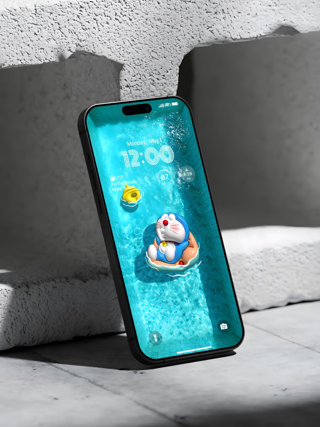 Doraemon 3D Effect Summer Pool iPhone & Android Wallpaper 10K Ultra HD ...