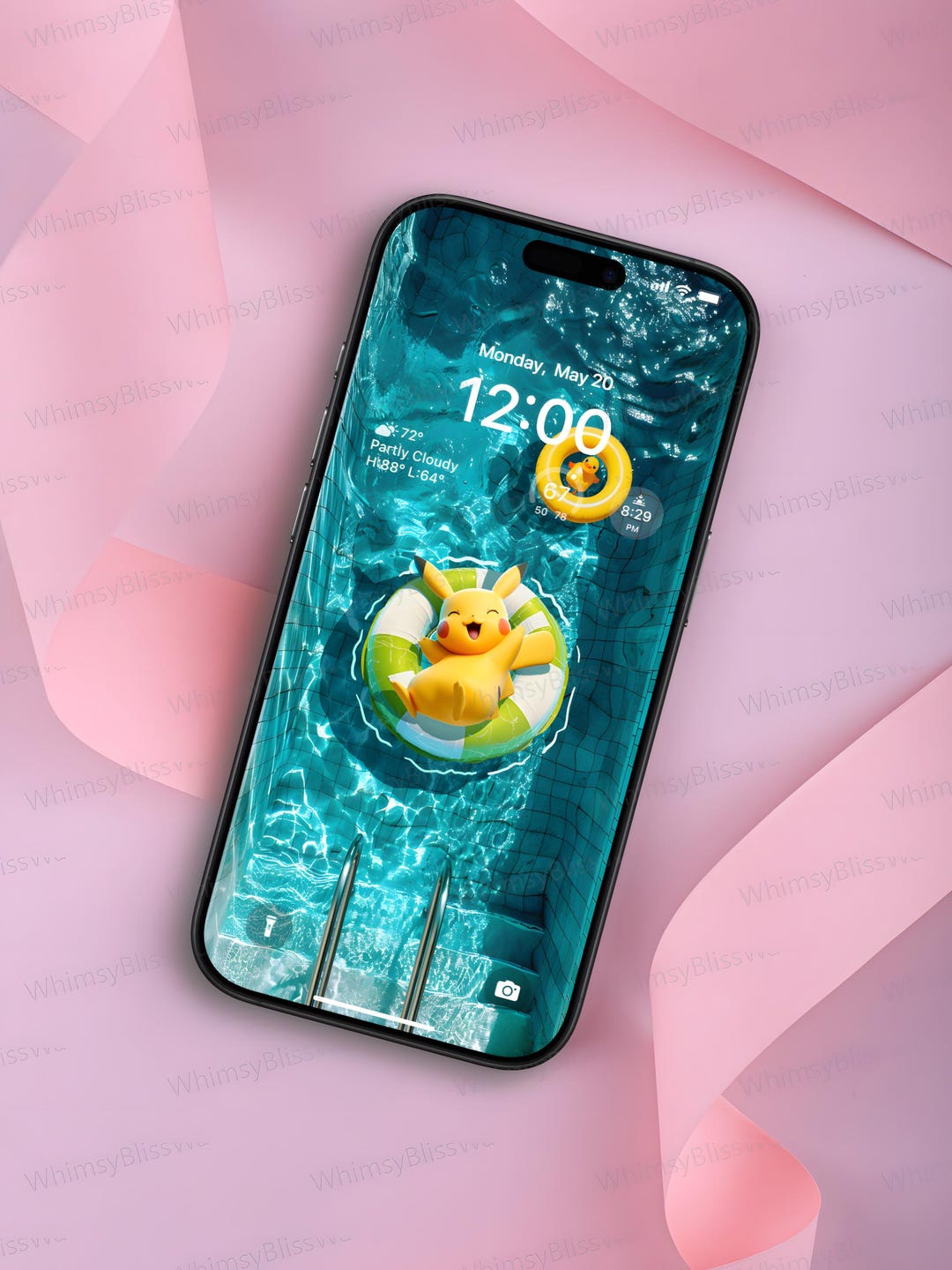 Pikachu Pool Party 3D Wallpaper | Cute Pokemon iPhone & Android ...