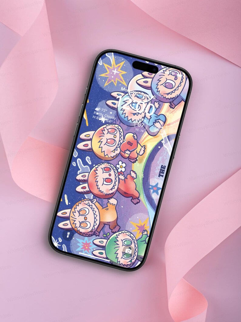 Charming Labubu Lavender Phone Wallpaper Adorable Pop Mart Inspired ...
