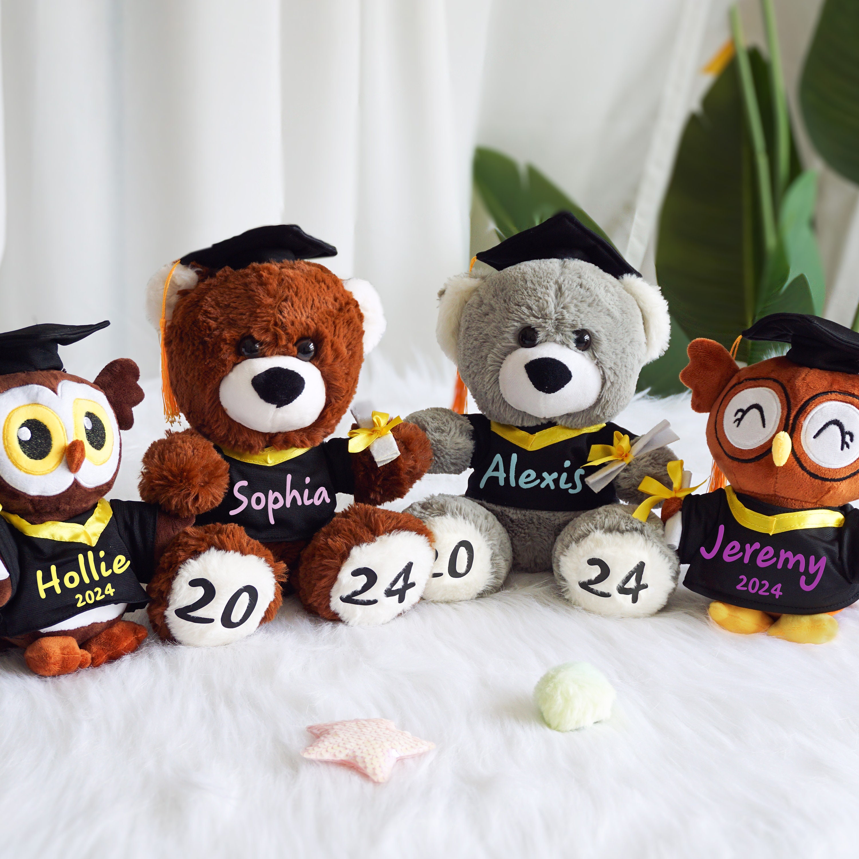 Custom Graduation Bear With Mortarboard,gifts for Graduates, Preschool ...