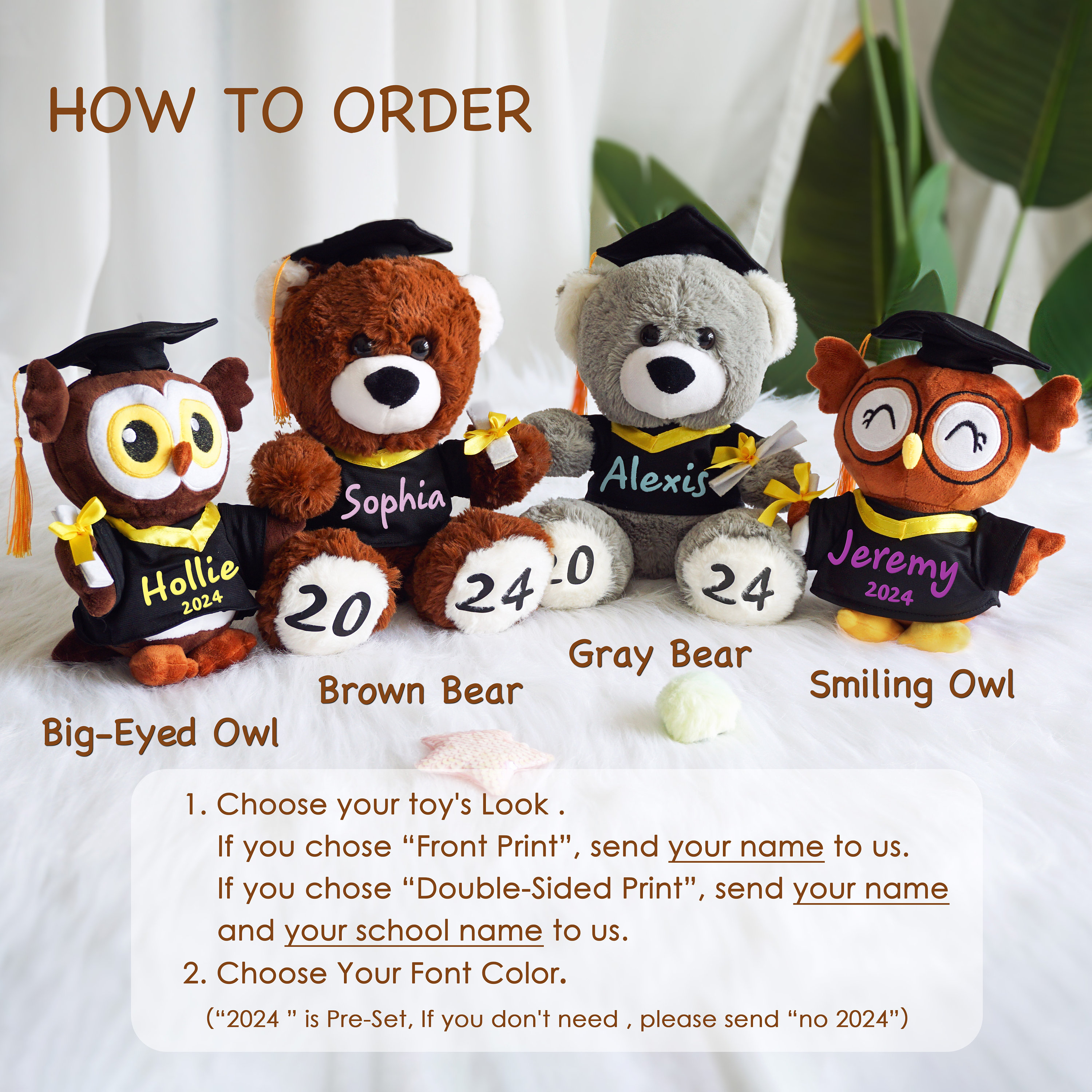 Custom Name Graduation Bear 2024, Graduation Teddy Bear 2024 ...