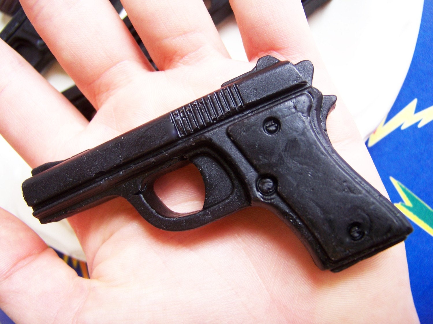 Gun Soap Black Cherry Set: Soap Gun, Handgun Soap, Gift for Him, Pistol ...