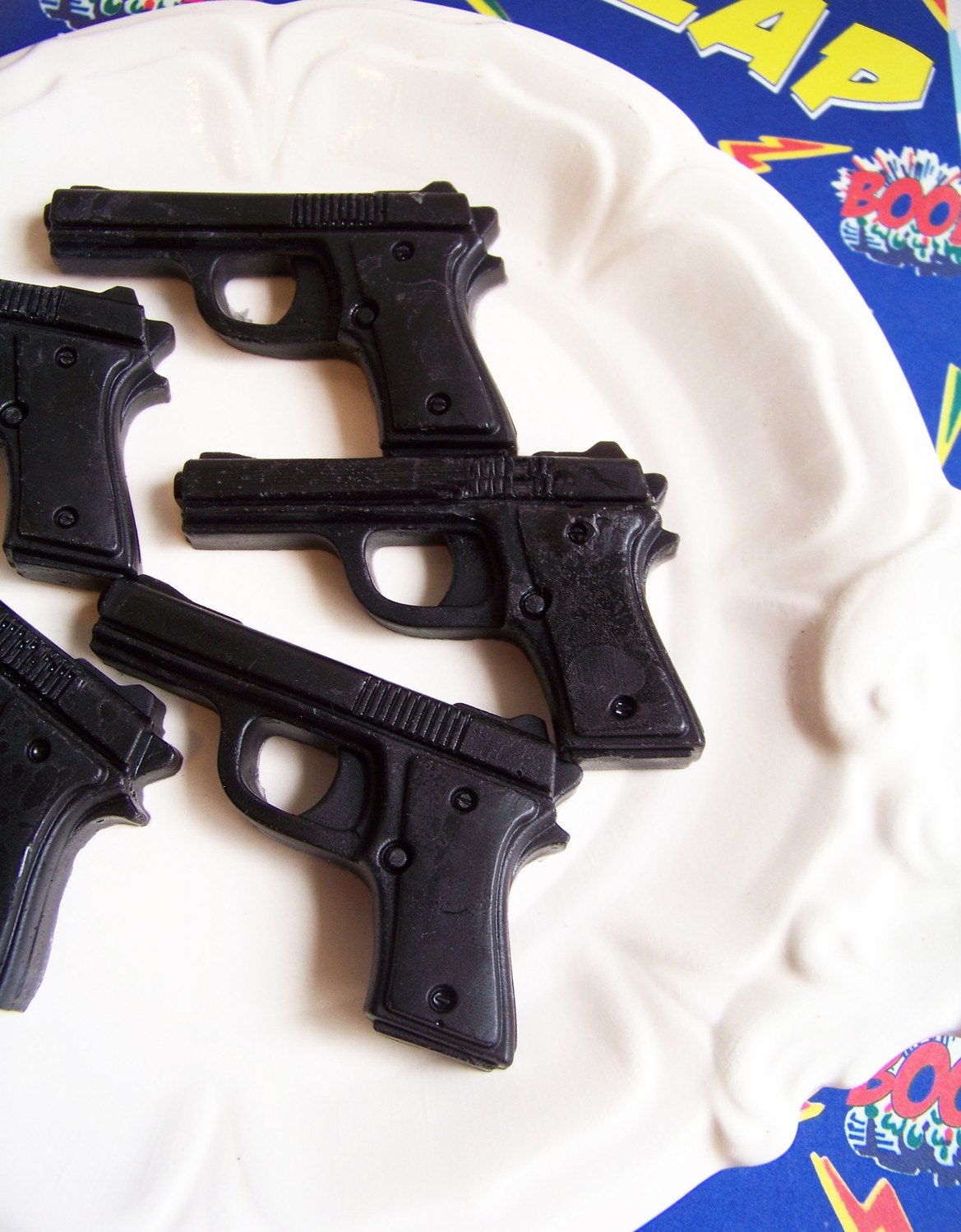 Gun Soap Black Cherry Set: Soap Gun, Handgun Soap, Gift for Him, Pistol ...