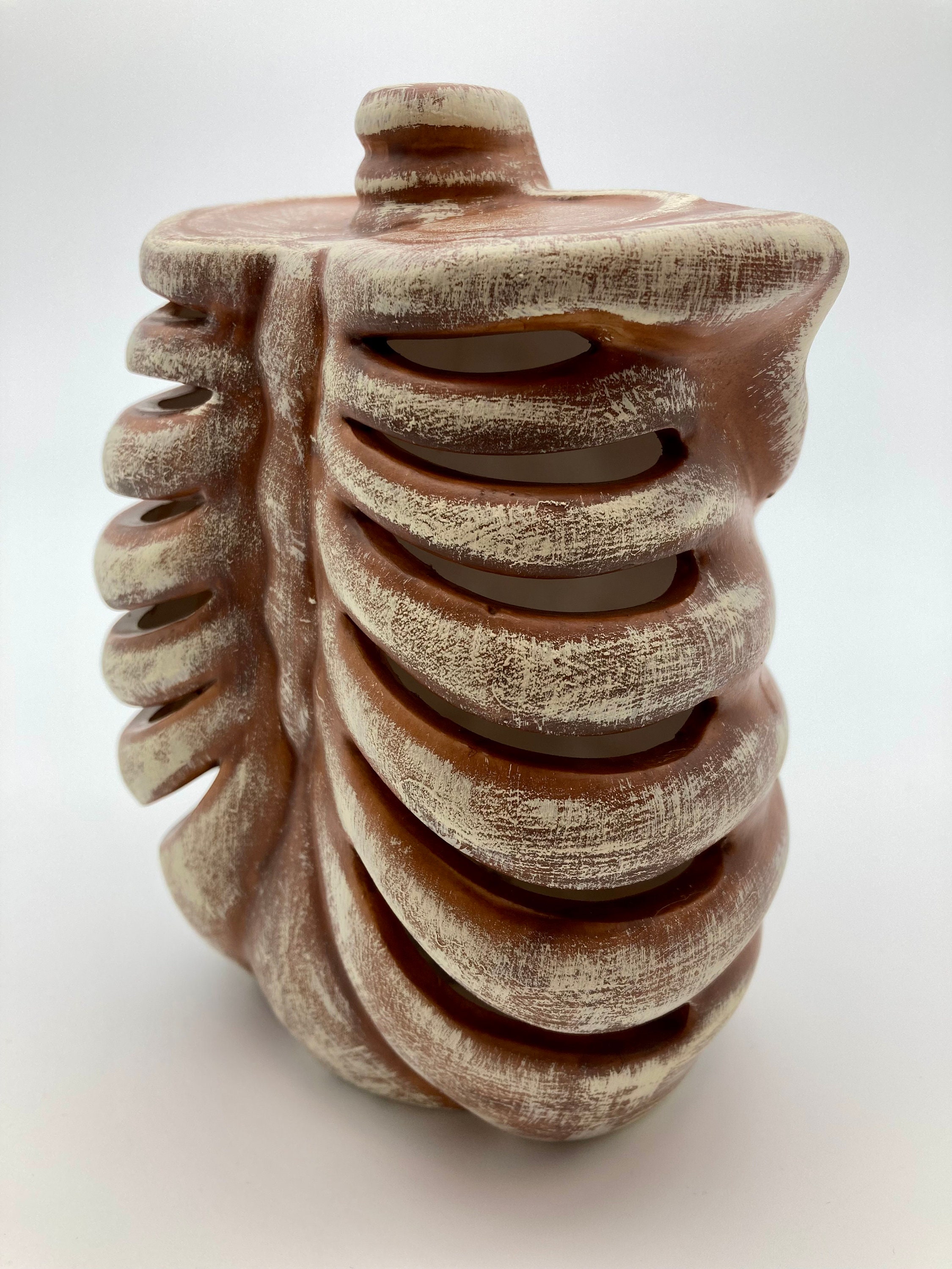 6.5" Light up Ceramic Rib Cage / Hand Painted Aged Look - Etsy