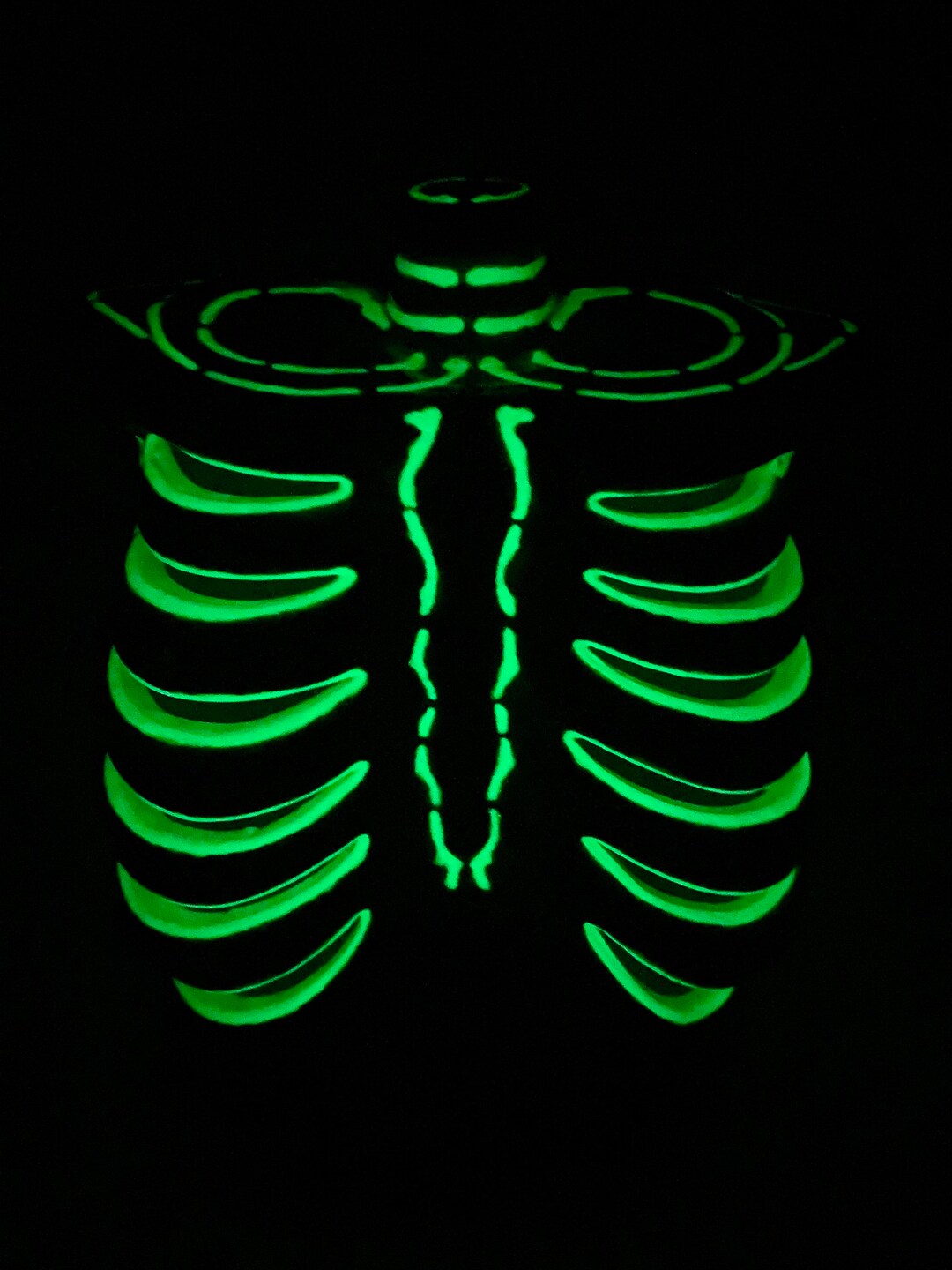 6.5" Green Ceramic Rib Cage / Glow in the Dark & Lights up / Hand ...
