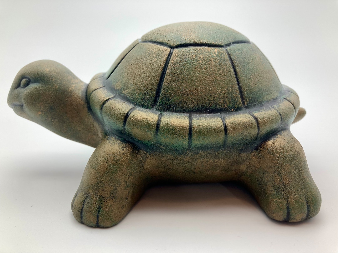 Hand Painted Ceramic Turtle/tortoise With Aged Bronze Look / Indoor ...