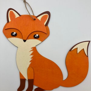 10" Hand Painted Fox Wood Cutout / Hanging Wall Decor - Etsy