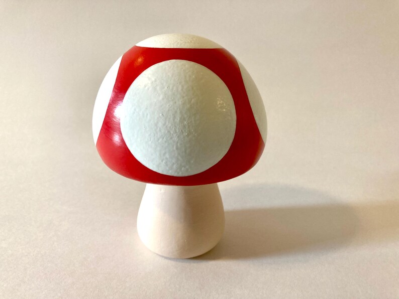 Super Mario Inspired Hand Painted Ceramic Mushrooms– Gamer Decor, Power ...