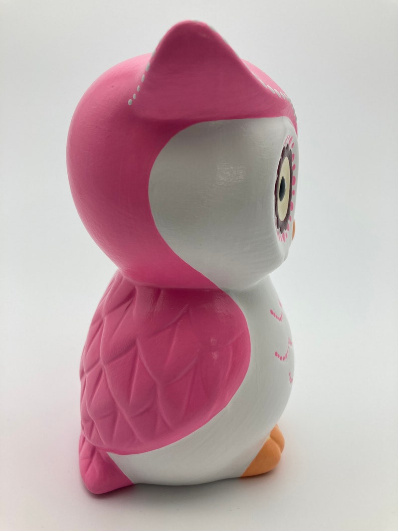 Hand Painted Ceramic Owl Piggy Coin Bank / Cute Collectible/figurine - Etsy