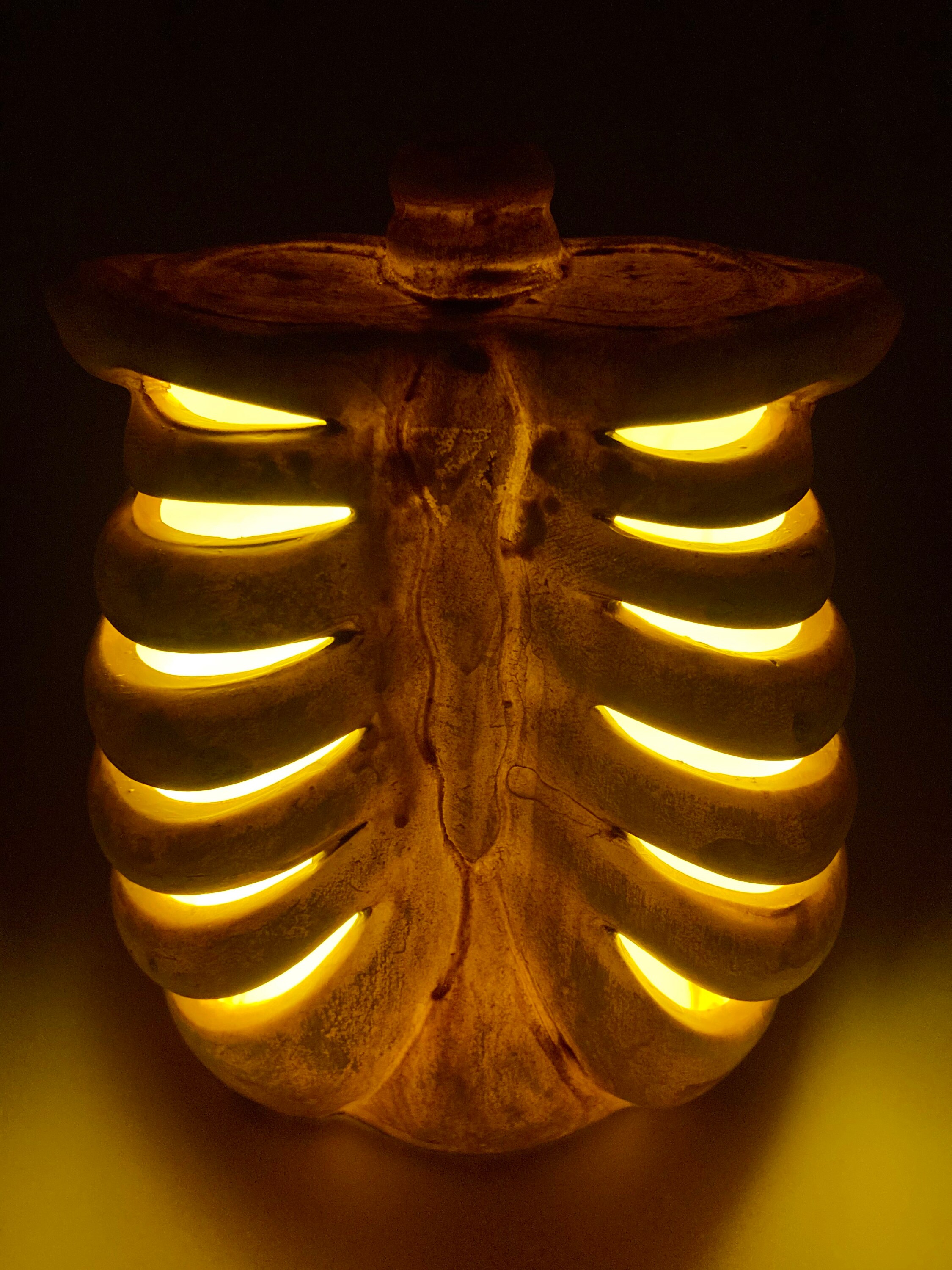 6.5" Light up Ceramic Rib Cage / Hand Painted Aged Look - Etsy
