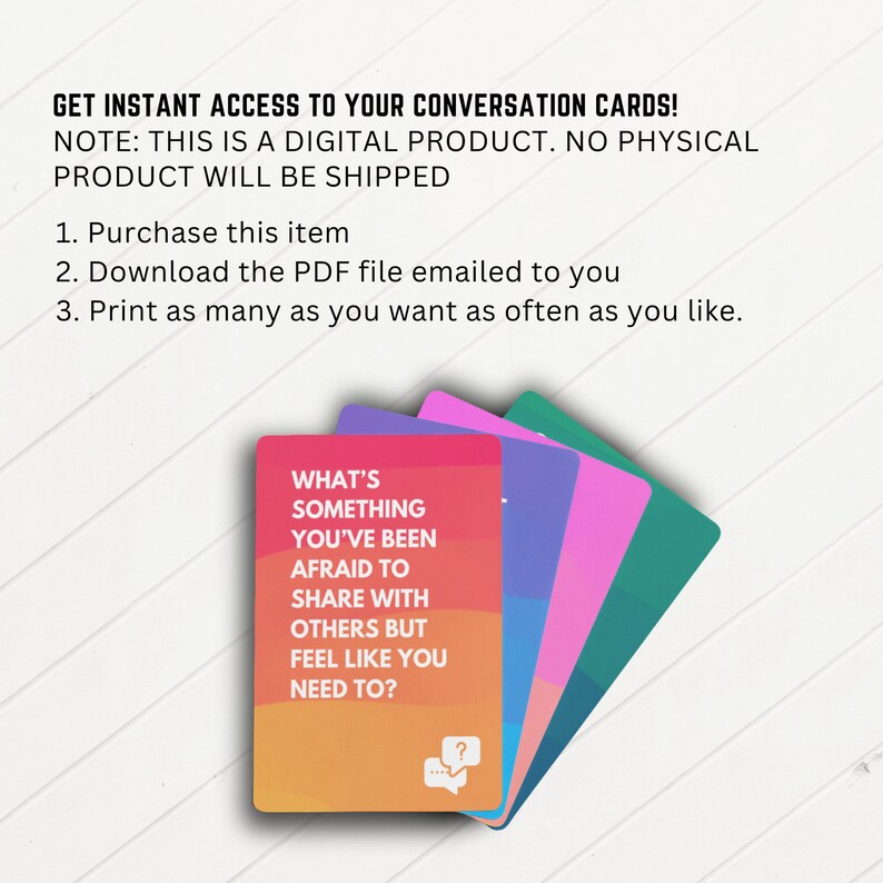 Printable Teen Conversation Cards Feelings Explorer: 54 Cards for ...
