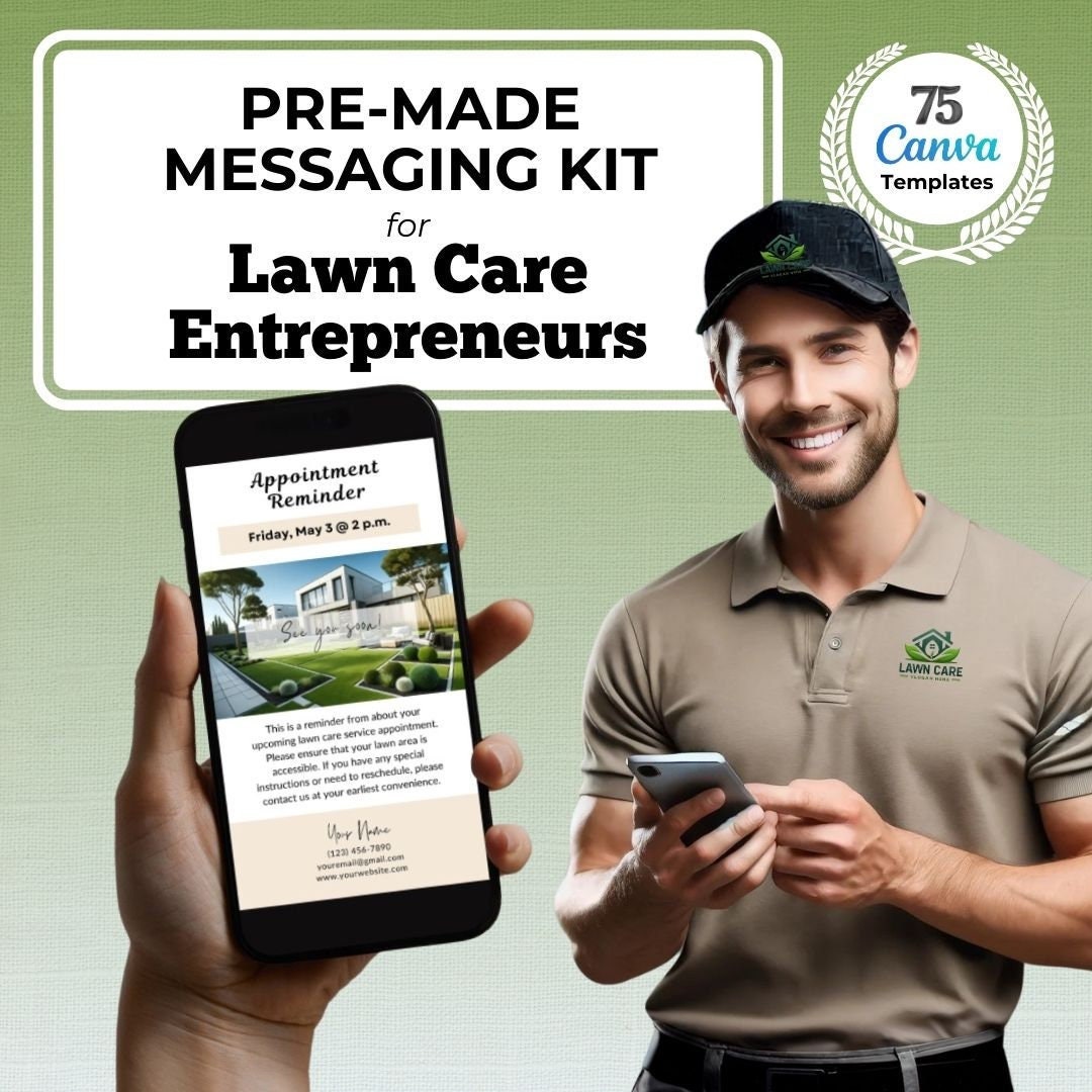 Pre-made Editable Digital Communications and Marketing Kit for Lawn ...