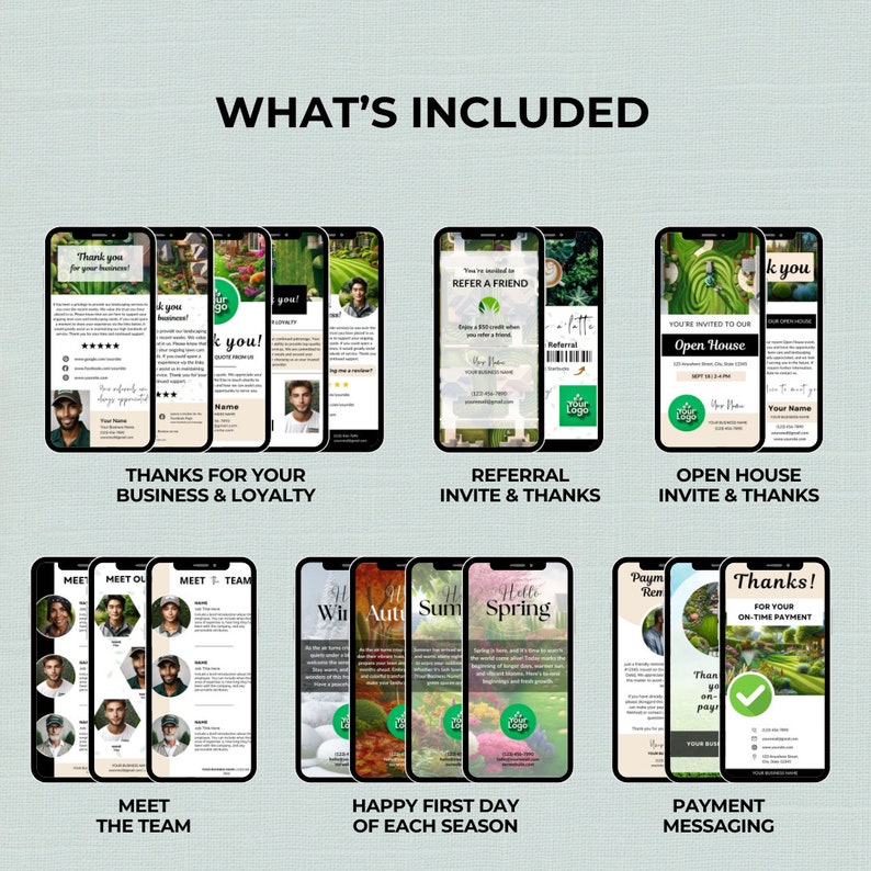 Pre-made Editable Digital Communications and Marketing Kit for Lawn ...