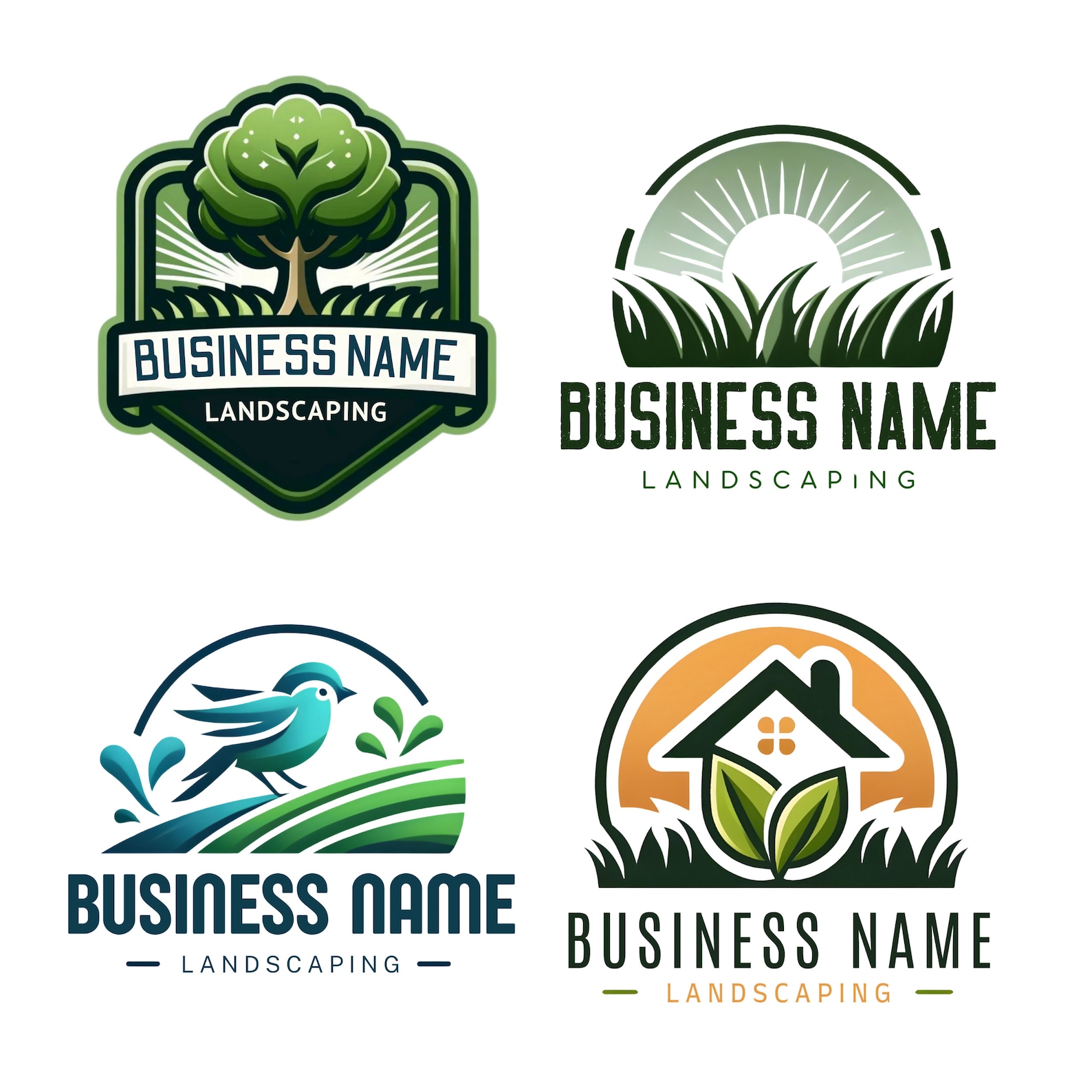 Landscaping Services Logo, Lawn Care Logo, DIY Logo Design Template ...
