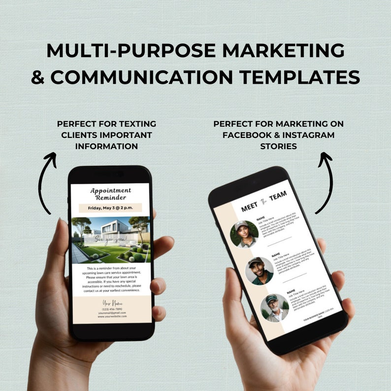 Pre-made Editable Digital Communications and Marketing Kit for Lawn ...
