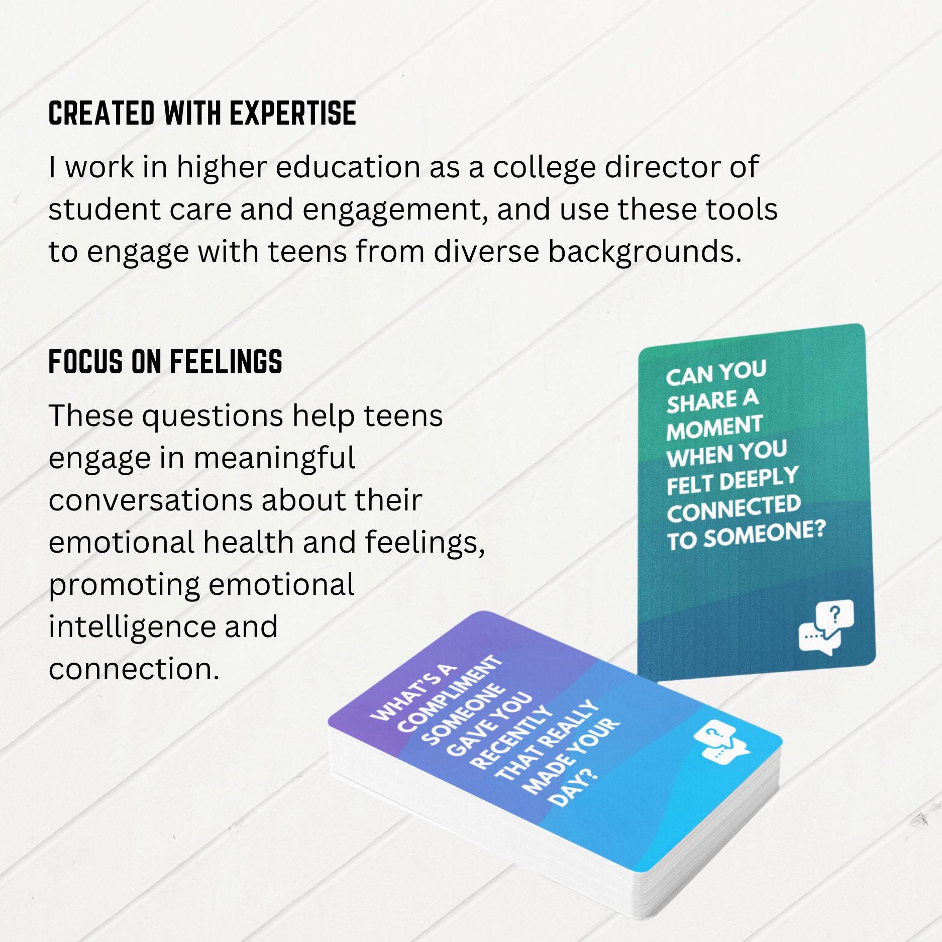 Printable Teen Conversation Cards - Feelings Explorer: 54 Cards for ...