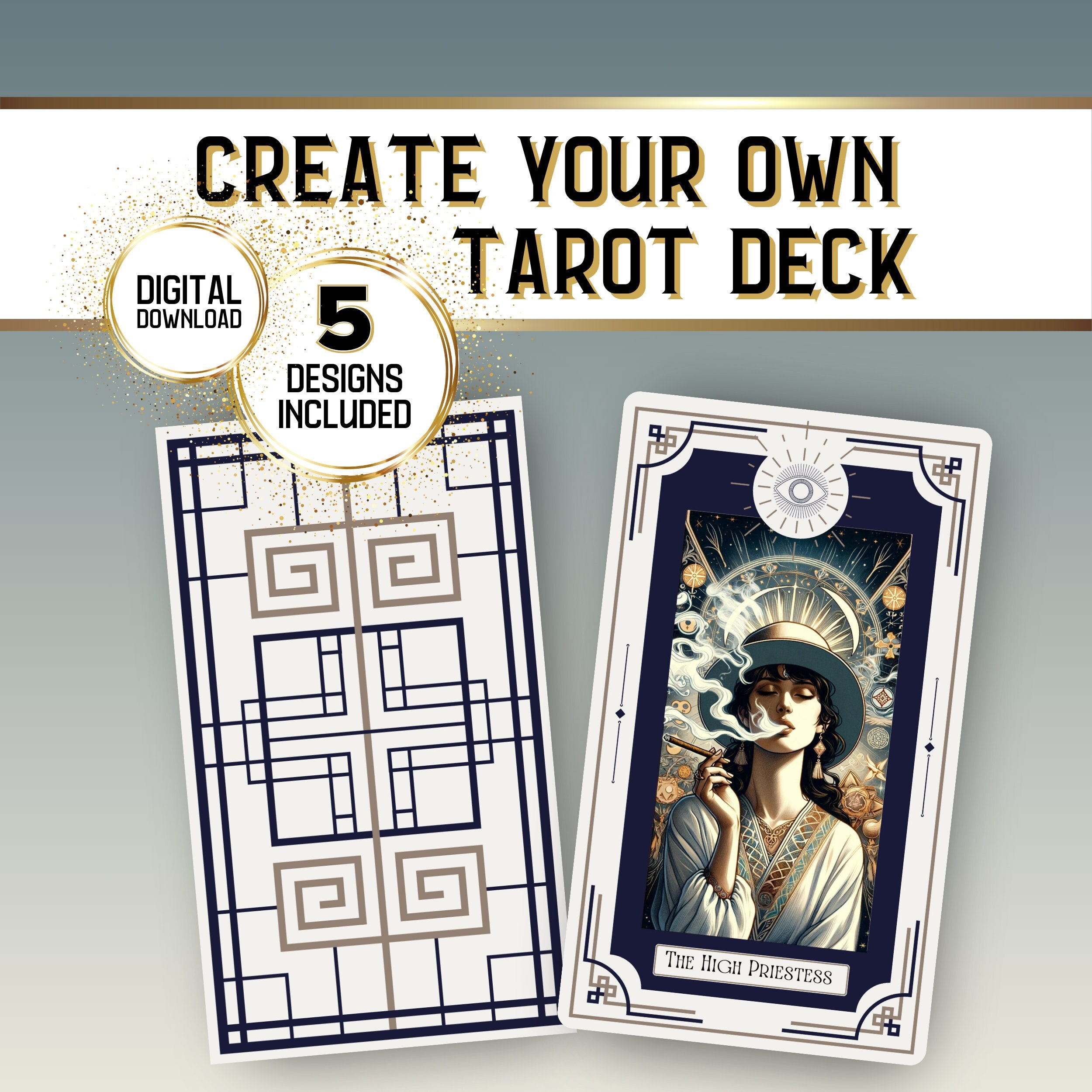 DIY Tarot Card Editable Template, Custom Tarot Card Canva Template ...