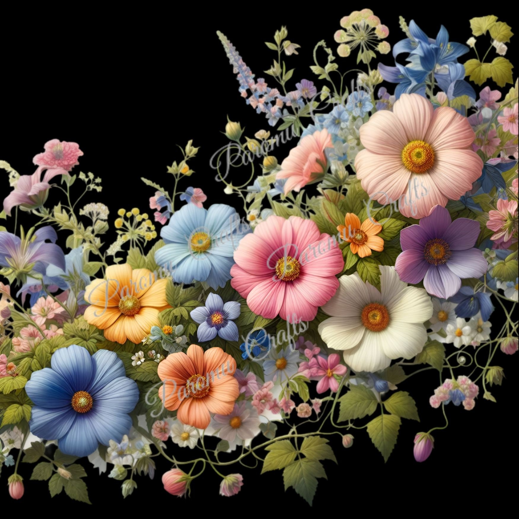 Flower Vine Clipart Transparent Background Flower Corner Vine Card ...