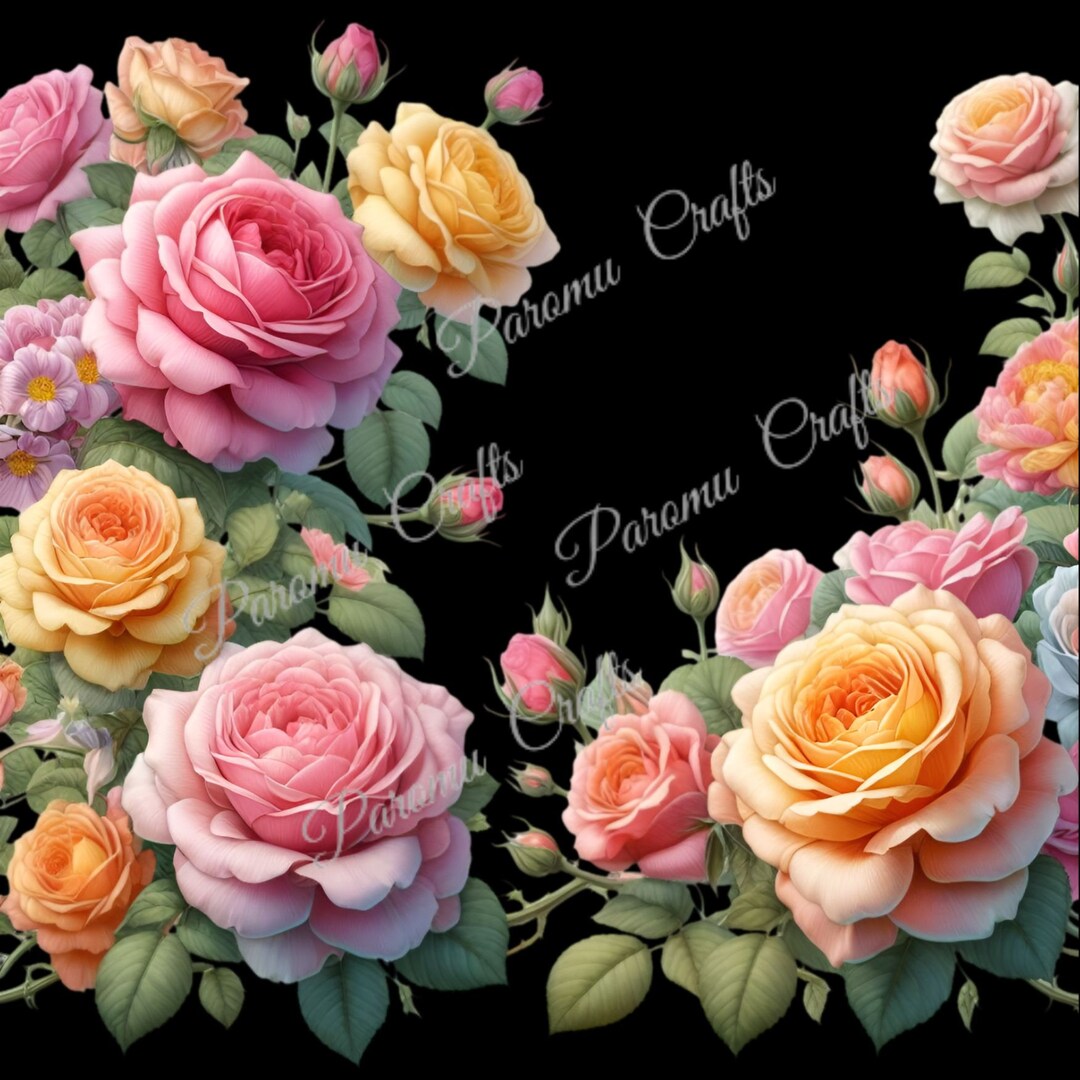 12 Pngs Rose Vine Clipart Transparent Background Roses Corner Vine Rose ...