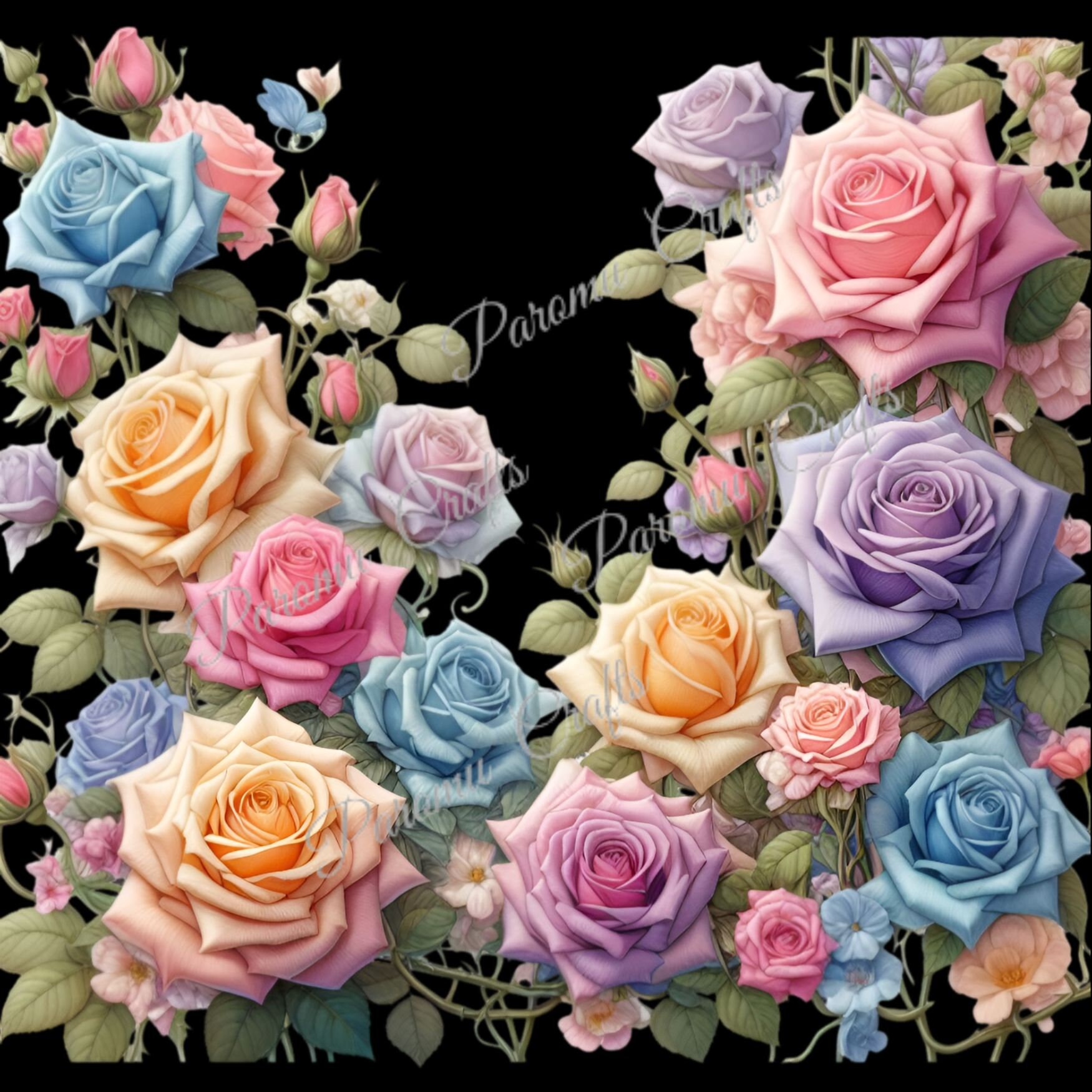 12 Pngs Rose Vine Clipart Transparent Background Roses Corner Vine Rose ...