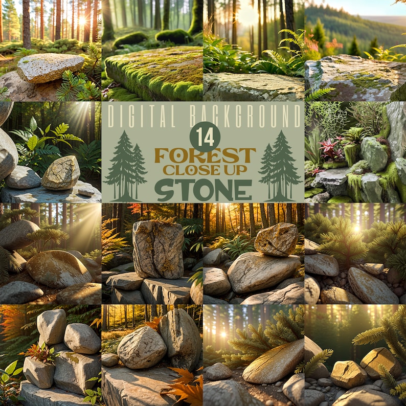 28 Forest Close-up Backgrounds for Product Photography, Digital Nature ...