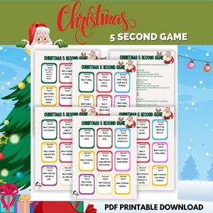 Christmas 5 Second Game Fun Printable Holiday Party Game for Kids ...