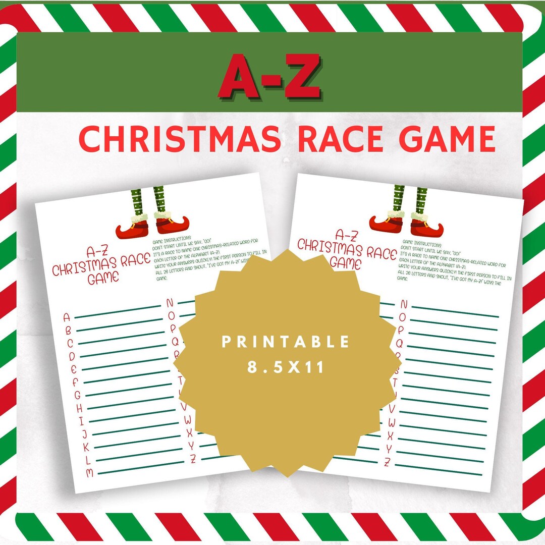 Christmas A-Z Word Race Game Alphabet Challenge Christmas Games for ...