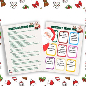 Christmas 5 Second Game Fun Printable Holiday Party Game for Kids ...