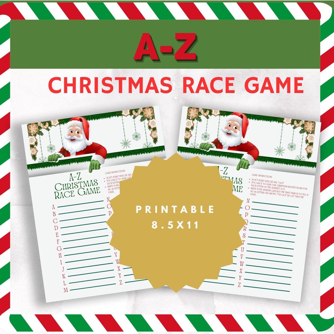 Christmas A-Z Word Race Game Alphabet Challenge Christmas Games for ...