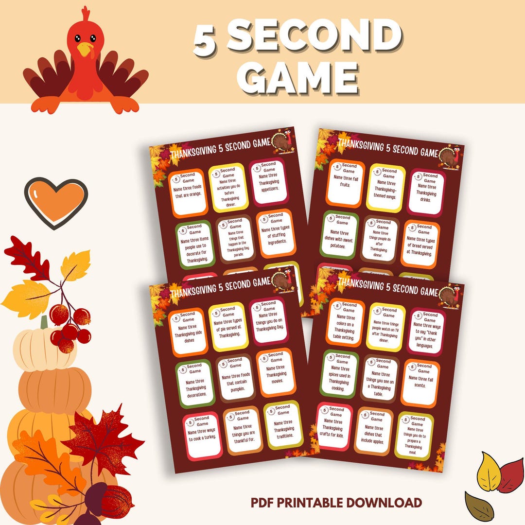 Printable Thanksgiving Game Family Thanksgiving Game Night Thanksgiving ...