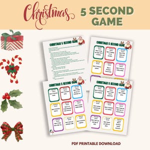 Christmas 5 Second Game Fun Printable Holiday Party Game for Kids ...