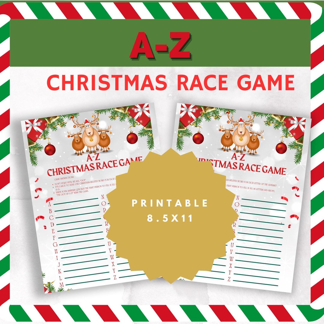 Christmas A-Z Word Race Game Alphabet Challenge Christmas Games for ...