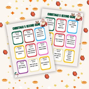 Christmas 5 Second Game Fun Printable Holiday Party Game for Kids ...